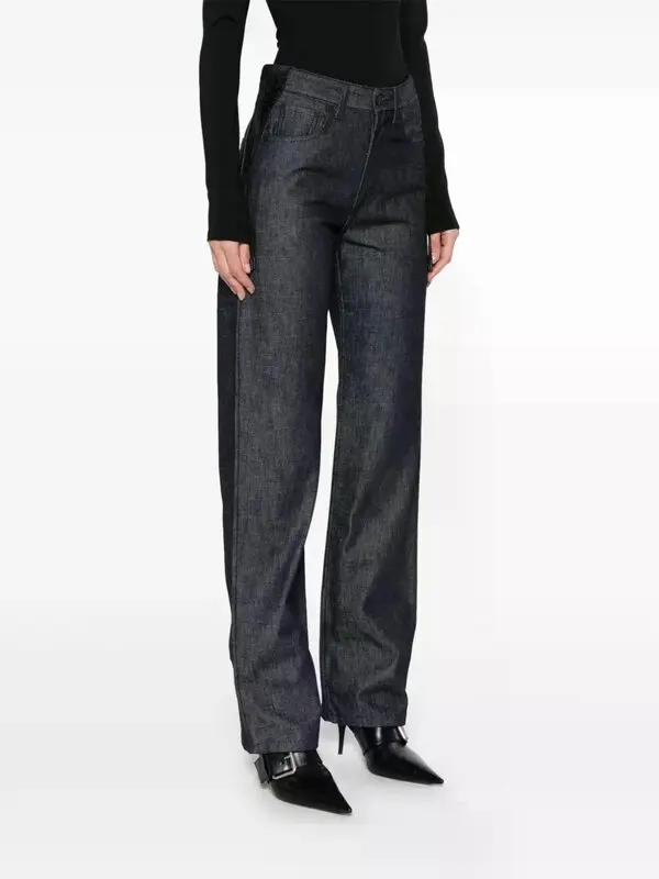 MUGLER Lace-up Straight Leg Jeans