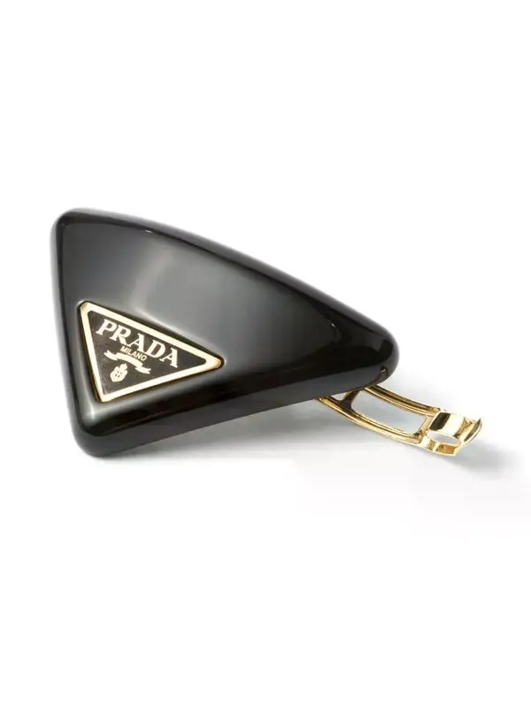 Prada Plexiglas Triangle Hair Clip - Black