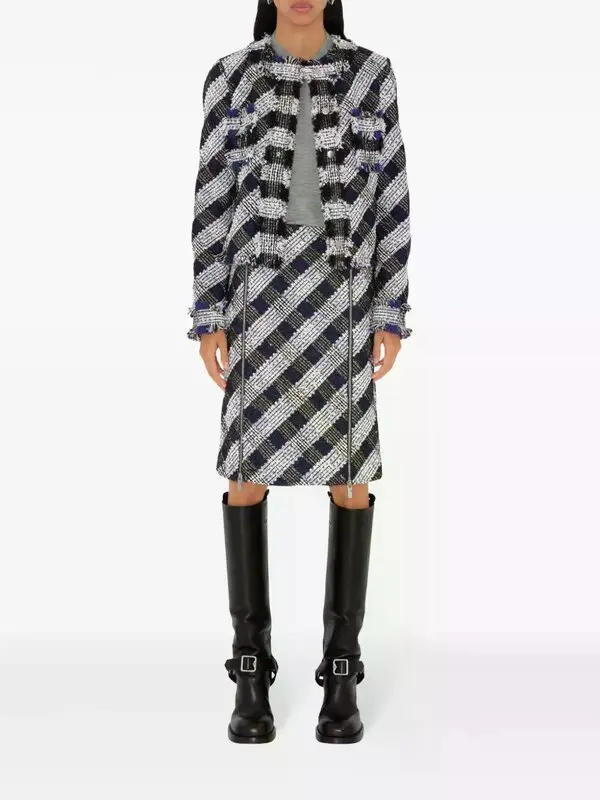 Burberry Check Tweed Skirt