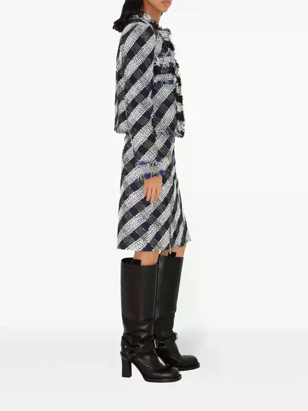 Burberry Check Tweed Skirt