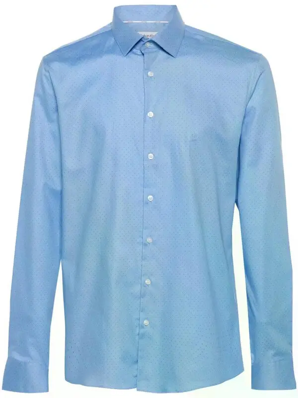 Calvin Klein Dot-print Cotton Shirt