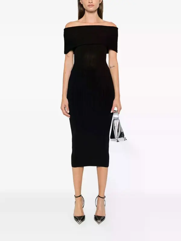 MUGLER Off-shoulder Knit Dress