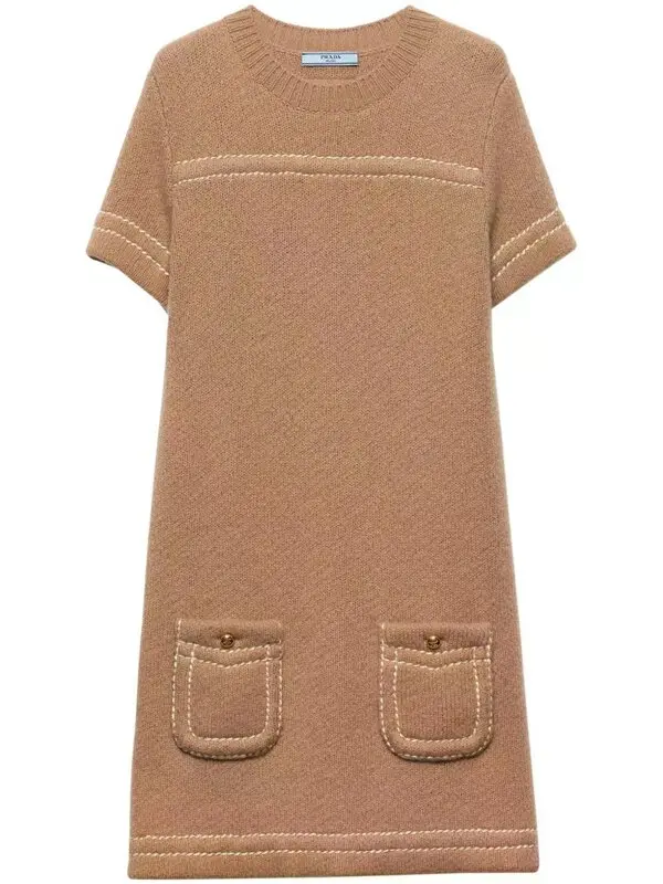 Prada Cashmere Mini Dress - Brown