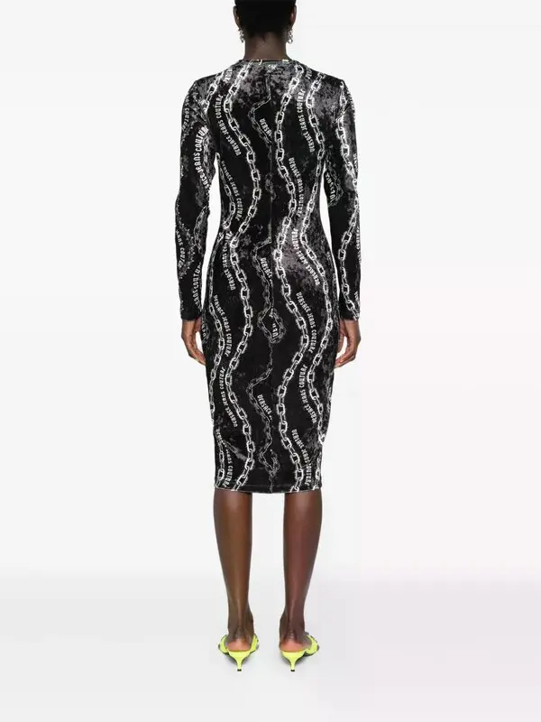Versace Chain Couture-print Midi Dress
