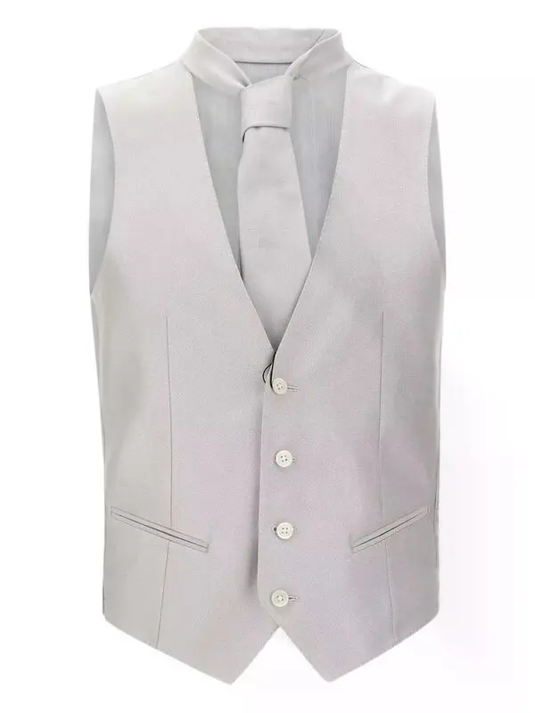Corneliani V-neck Waistcoat With Rear Martingale