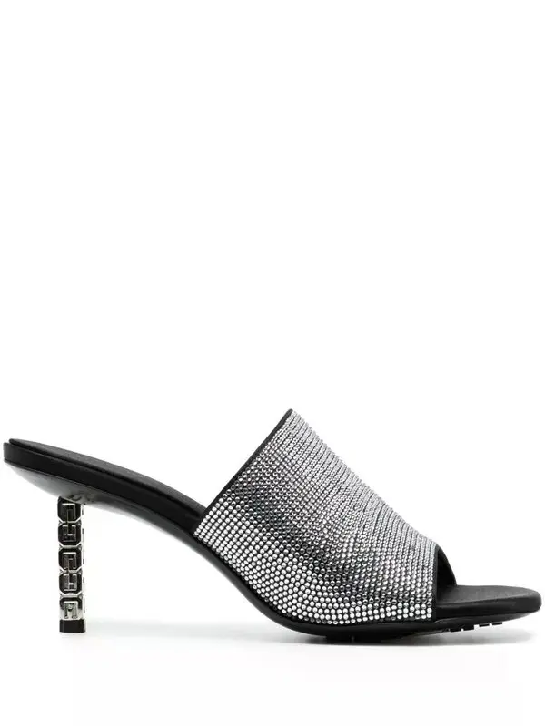 Givenchy 70mm G Cube Sculpted Heel Sandals - Silver