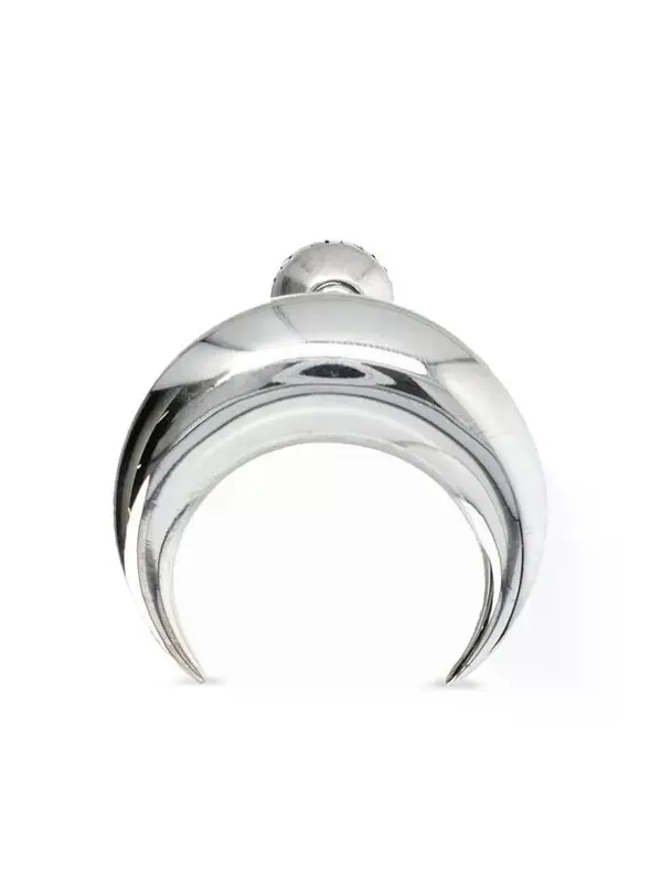 MARINE SERRE Tone Crescent Moon Single Earring - Silver