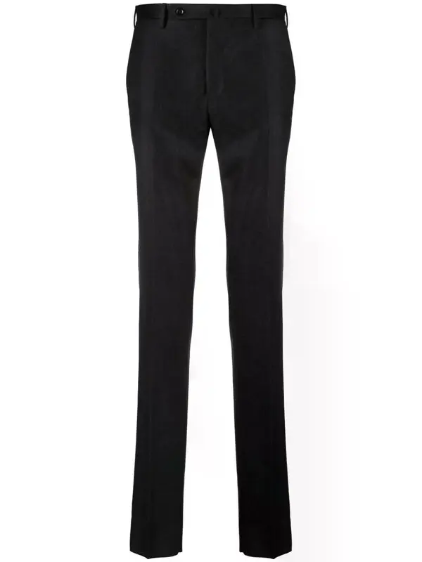 Incotex Slim-cut Virgin Wool Trousers - Black