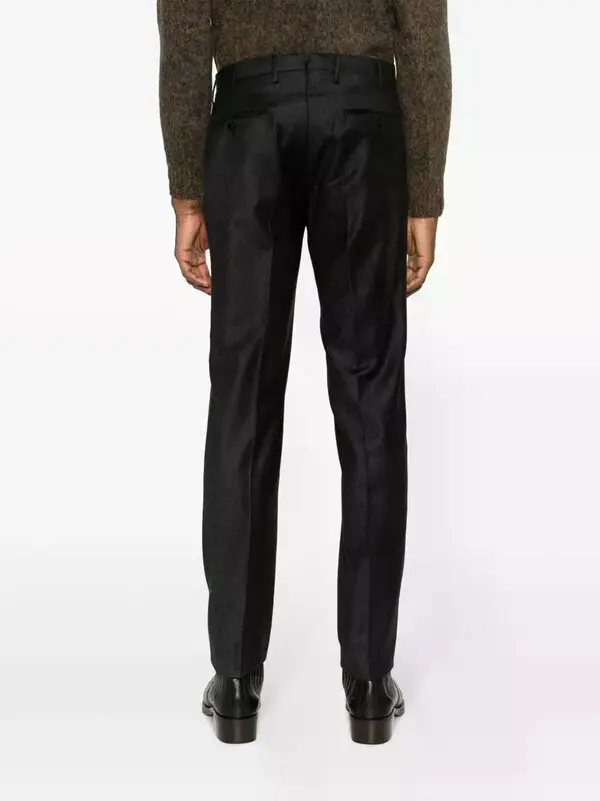 Incotex Slim-cut Virgin Wool Trousers - Black