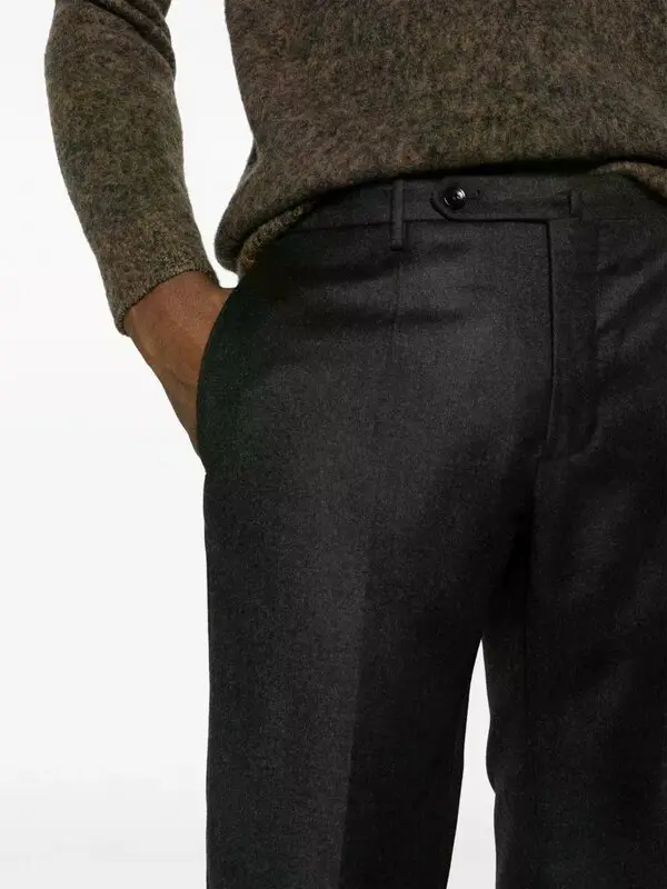 Incotex Slim-cut Virgin Wool Trousers - Black