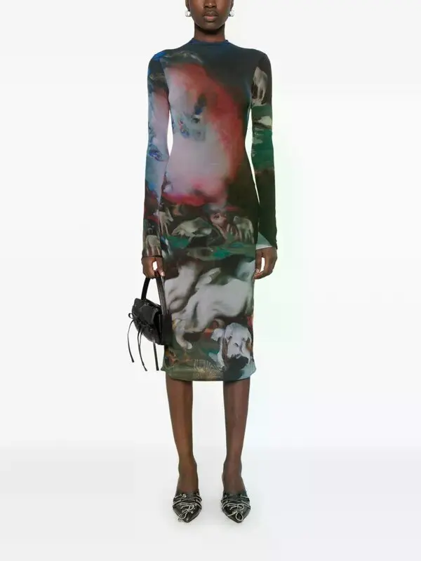 MUGLER X Ambera Wellmann Imposition Midi Dress