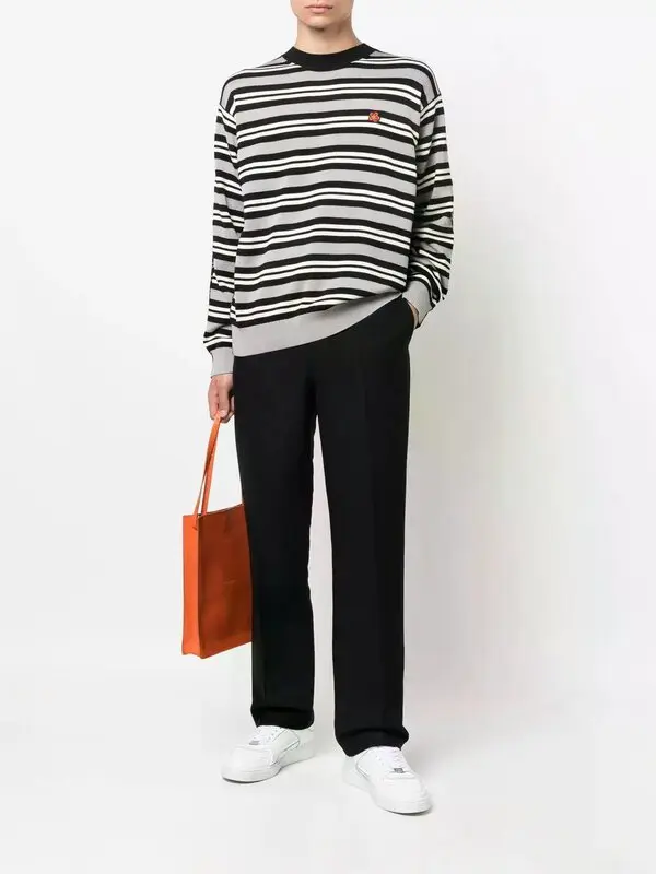 Kenzo Floral-embroidered Striped Jumper