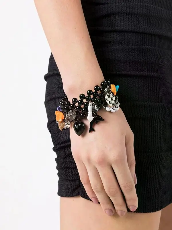 AMIR SLAMA Multi-charm Bead Bracelet
