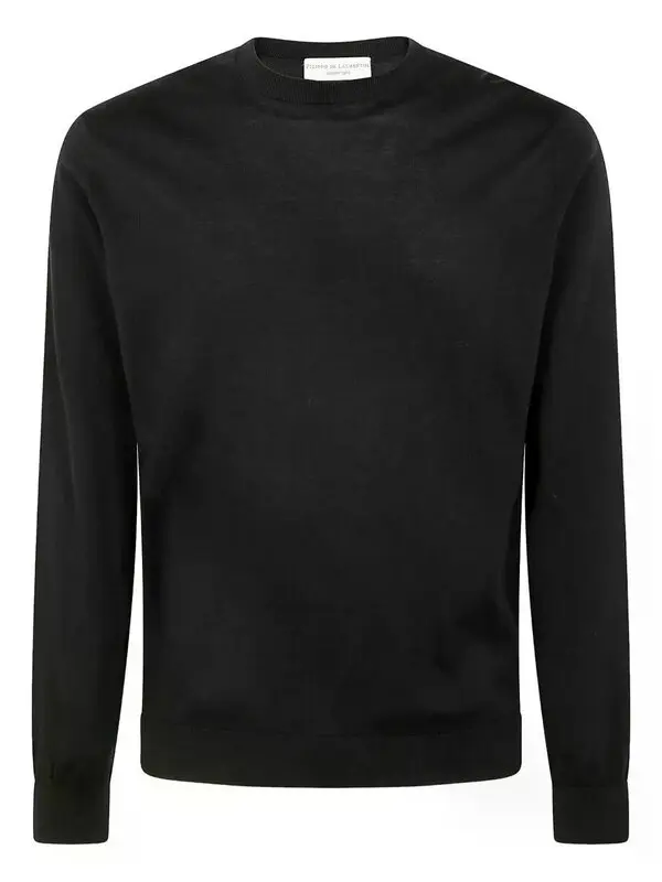 FILIPPO DE LAURENTIIS Cotton Crew Neck Sweater - Black