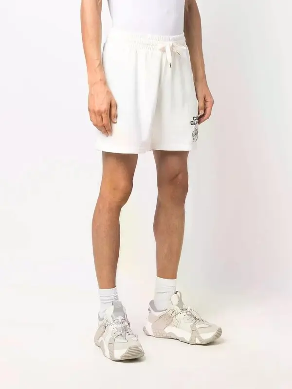 Casablanca Embroidered Logo Sweat Shorts - White