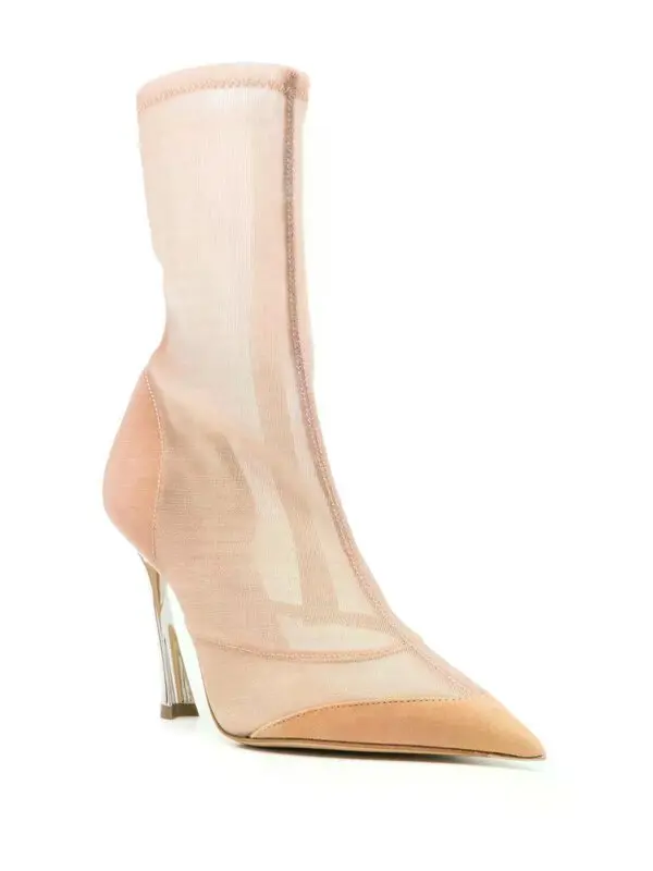 MUGLER 100mm Semi-sheer Ankle Boots