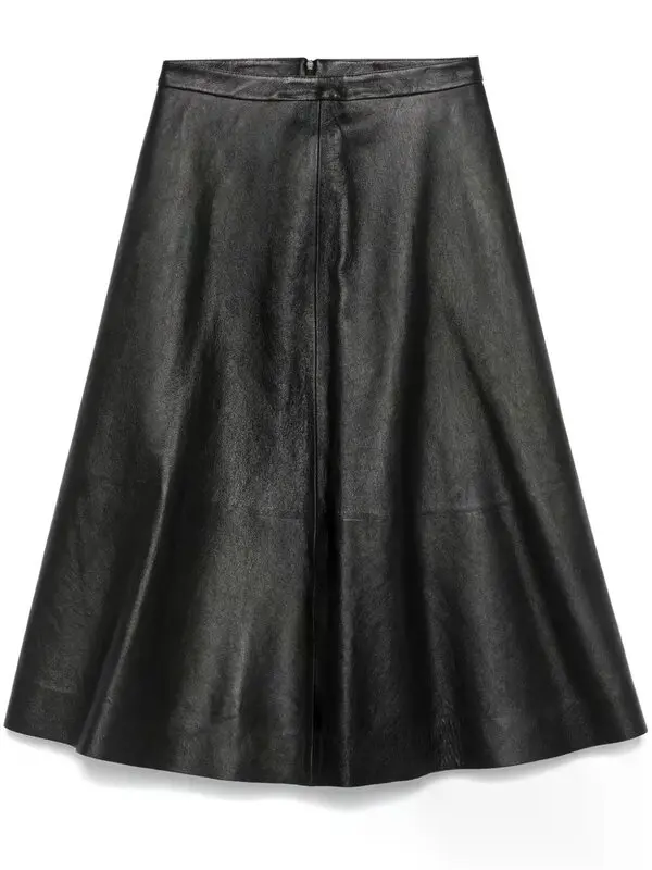 Balenciaga Leather Midi Skirt