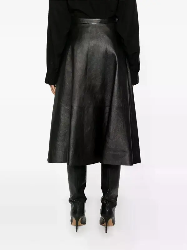 Balenciaga Leather Midi Skirt