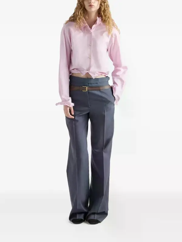 Prada Belt-print Trousers - Grey