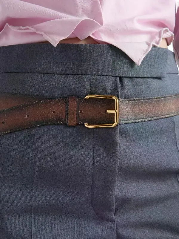 Prada Belt-print Trousers - Grey