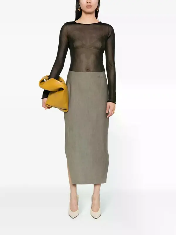 Givenchy High-low Hem Wool Skirt