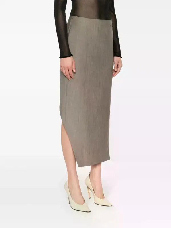 Givenchy High-low Hem Wool Skirt