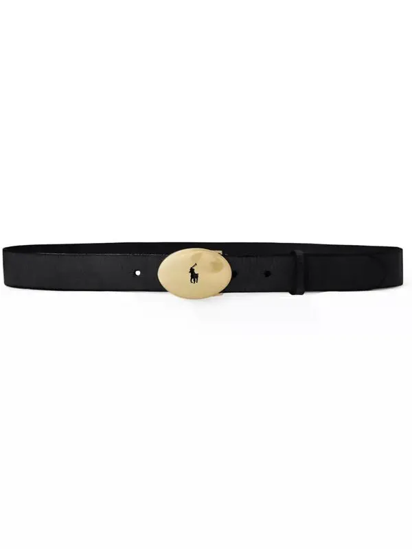 Polo Ralph Lauren Polo Pony Oval-buckle Vachetta Belt - Black
