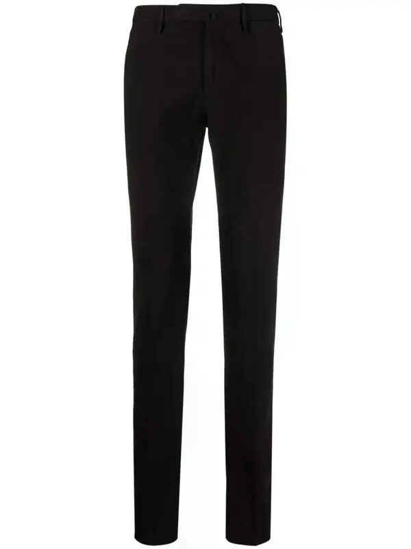 Incotex Slim-cut Trousers With Pressed Crease And Logo Patch