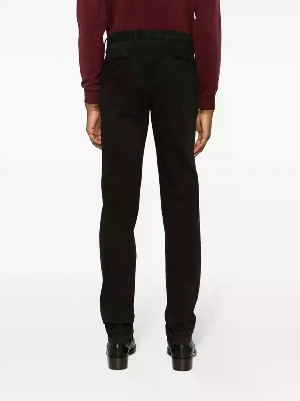 Incotex Slim-cut Trousers With Pressed Crease And Logo Patch