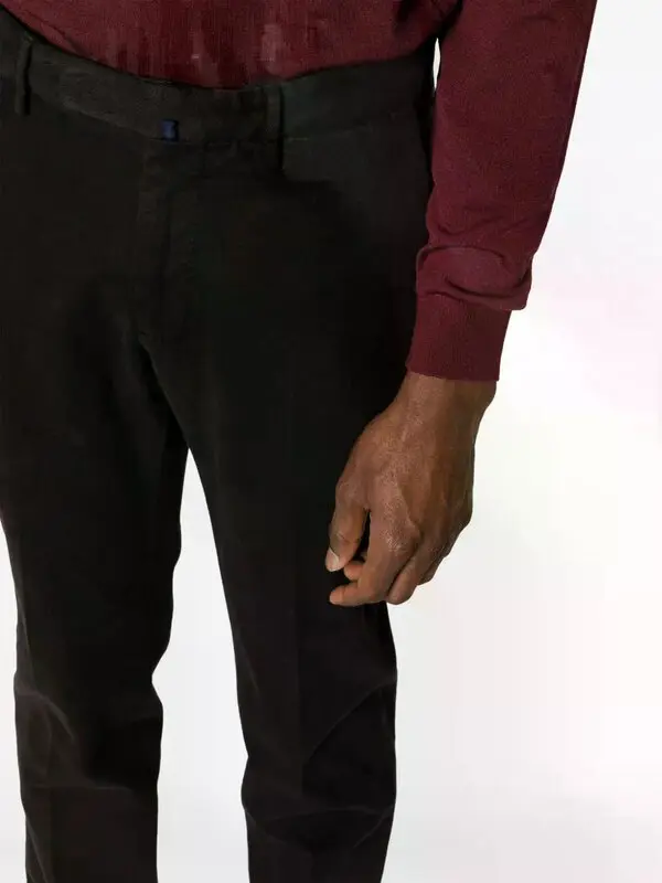 Incotex Slim-cut Trousers With Pressed Crease And Logo Patch