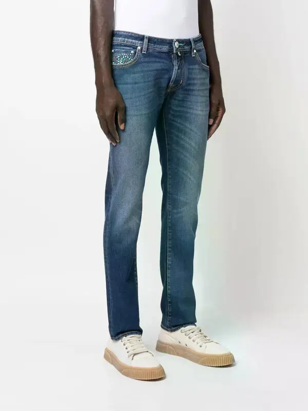 Jacob Cohen Embroidered-logo Slim-fit Jeans
