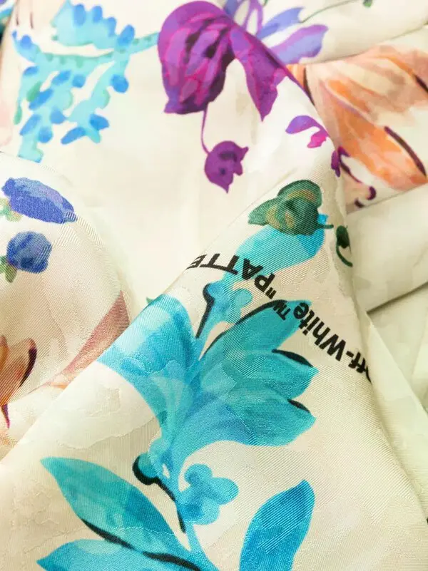 Off-White Floral-print Asymmetric Shirtdress