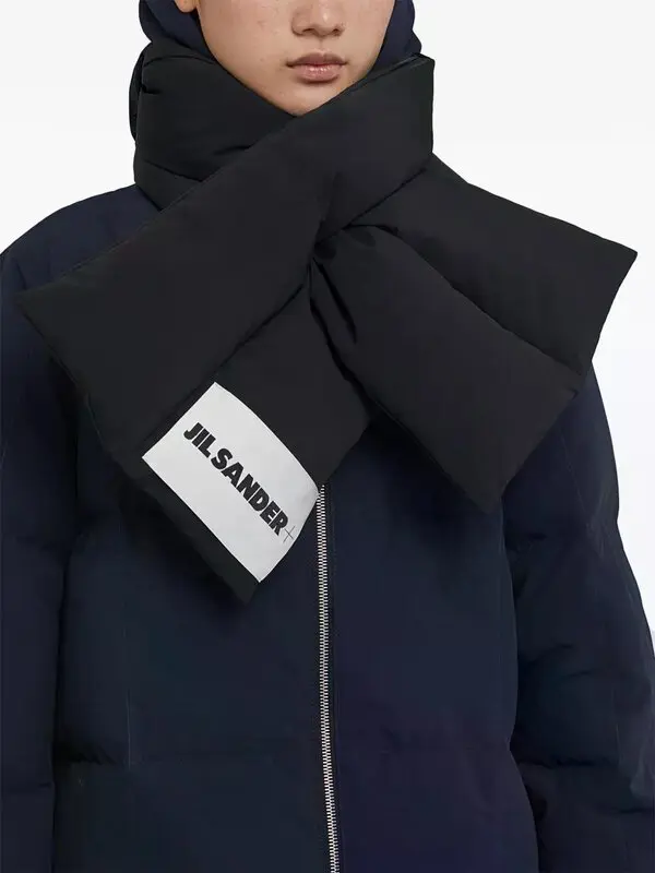 JIL SANDER Padded Down Scarf - Black