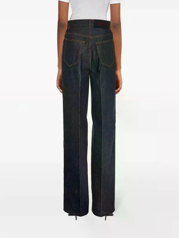 FERRAGAMO Logo-appliqué Wide-leg Jeans