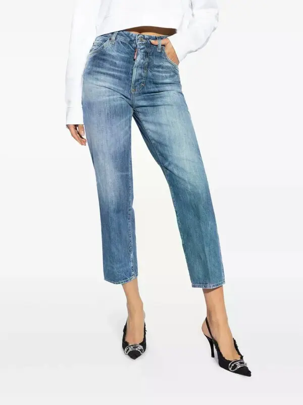 Dsquared2 Logo-patch High-waisted Jeans