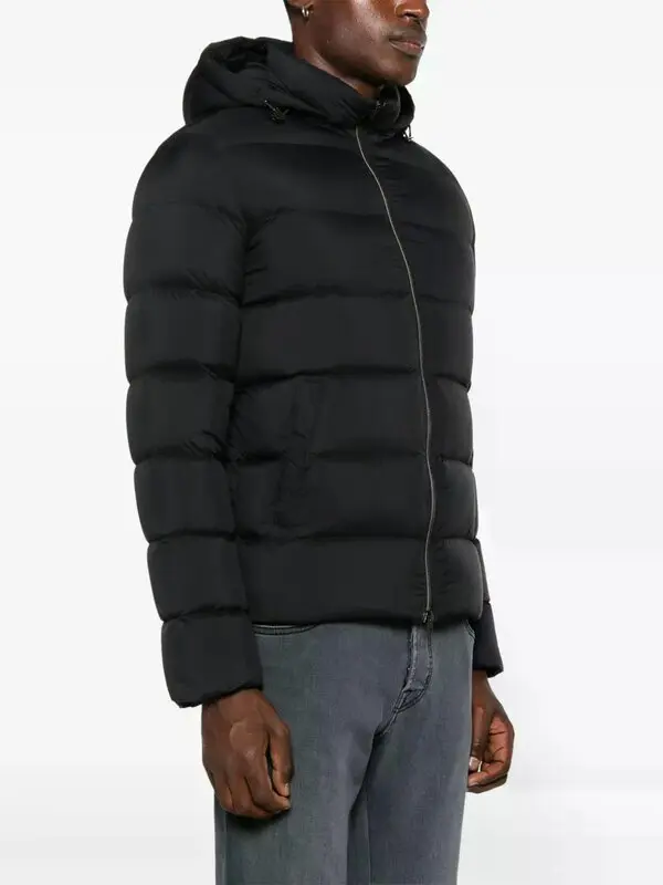 Herno Logo Plaque Padded Jacket - Black