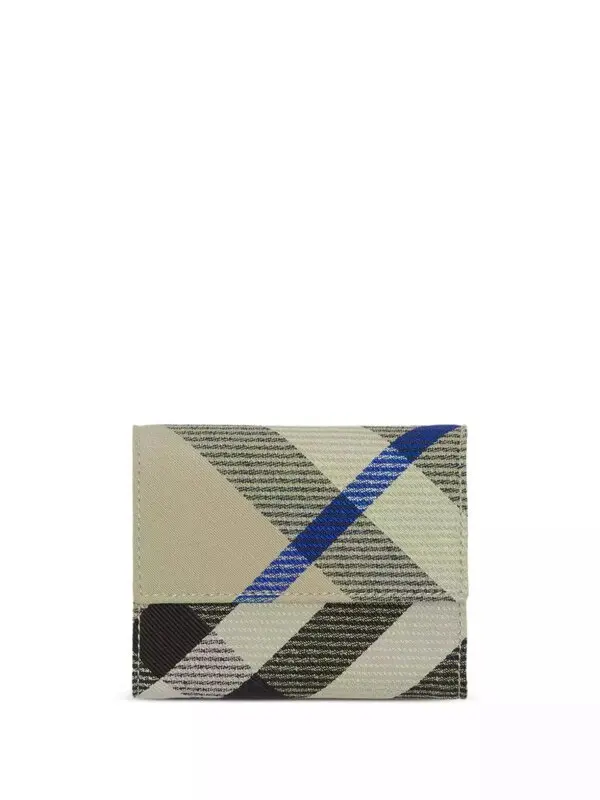 Burberry Check-pattern Fold-over Wallet - Neutrals