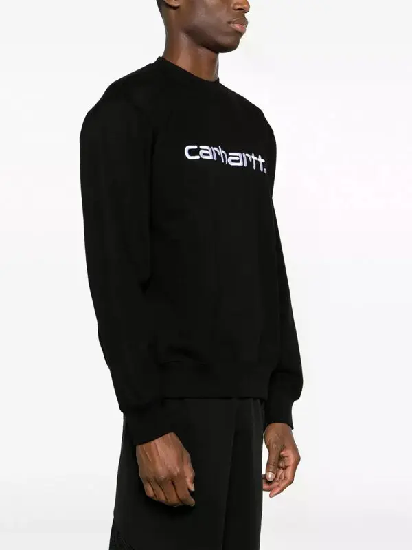 Carhartt Work In Progress Logo-embroidered Crew-neck Sweatshirt - Black