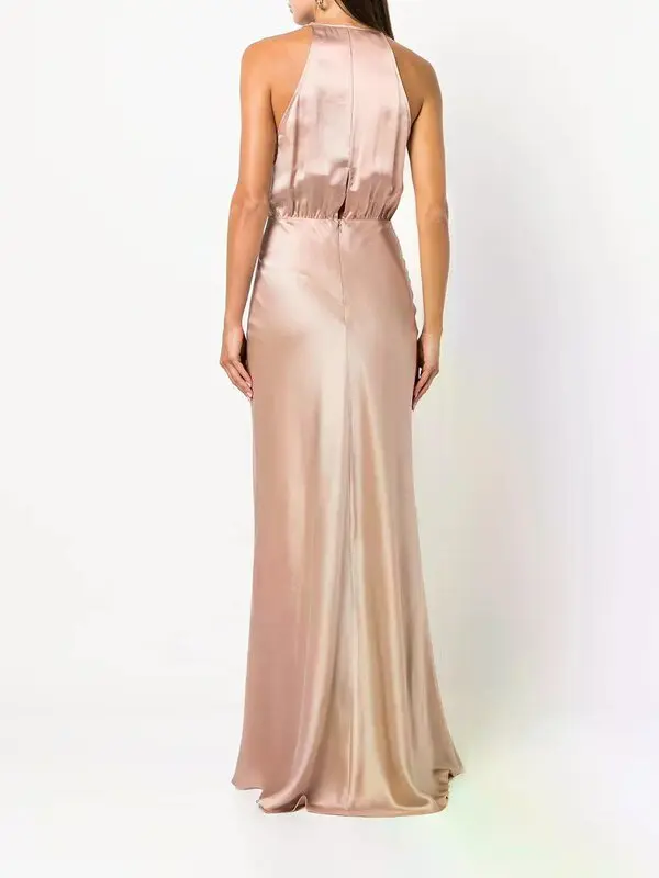 Michelle Mason Draped Halterneck Dress - Pink