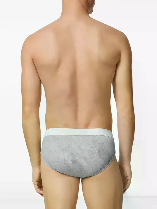 Versace Cotton Ribbed Briefs - Grey