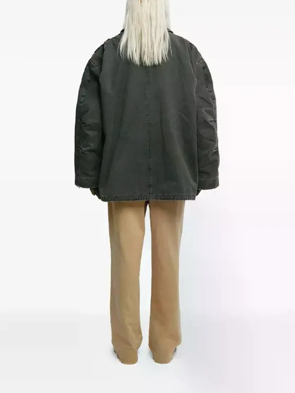 MAINLESS Distressed Cotton Jacket - Green