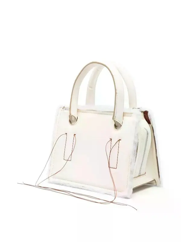 DENTRO Mini Otto Leather Tote Bag - White