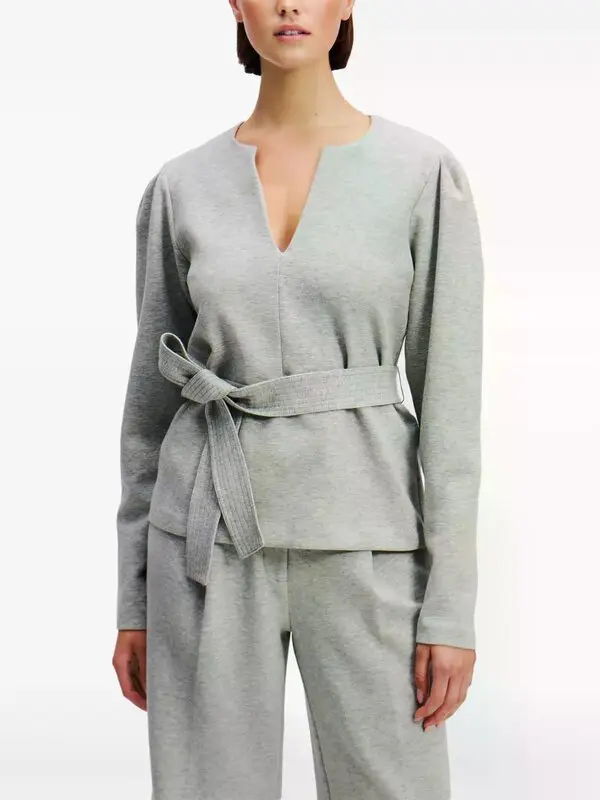 Karl Lagerfeld V-neck Belted Sweatshirt