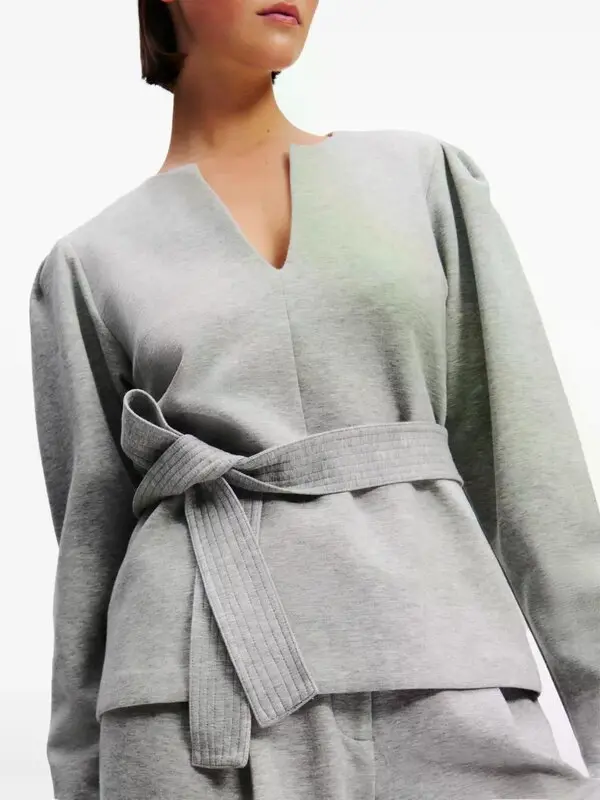 Karl Lagerfeld V-neck Belted Sweatshirt