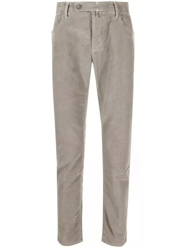 Incotex Slim-cut Cotton Trousers - Grey