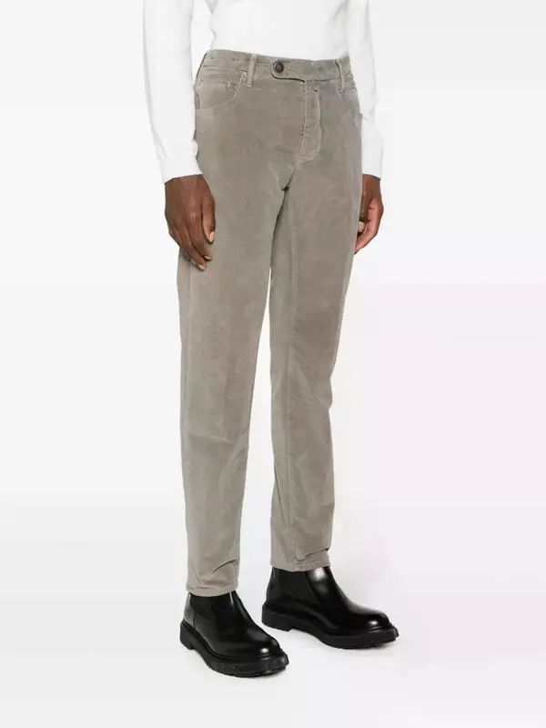 Incotex Slim-cut Cotton Trousers - Grey