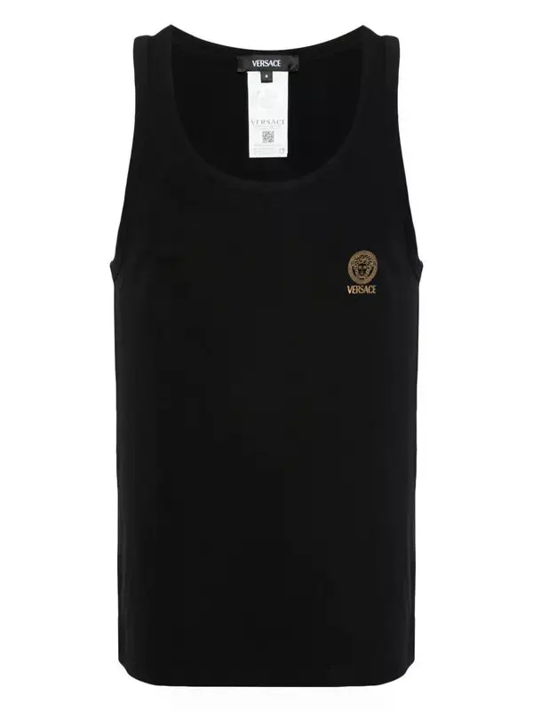 Versace Medusa Round Neck Tank Top - Black