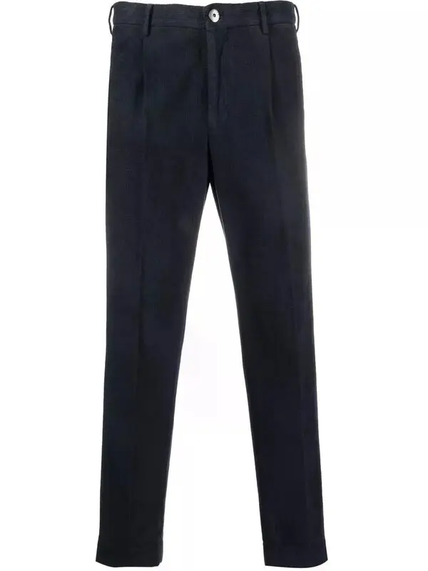 Incotex Tapered-leg Cotton Trousers - Blue