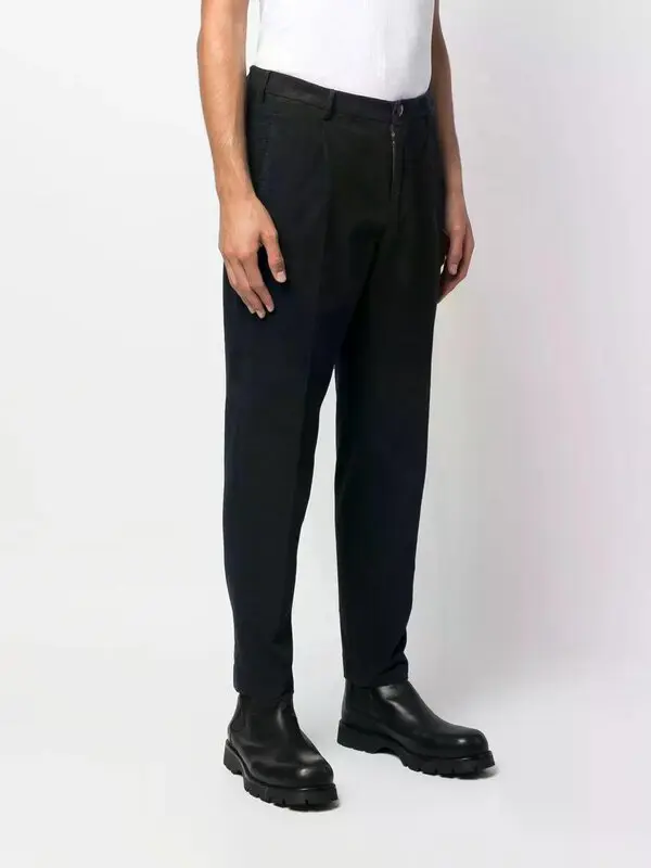 Incotex Tapered-leg Cotton Trousers - Blue