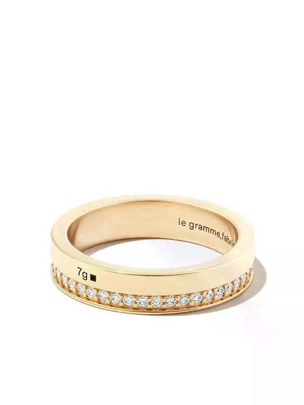 Le Gramme 18kt Yellow 7g Diamond Line Polished Band Ring - Gold